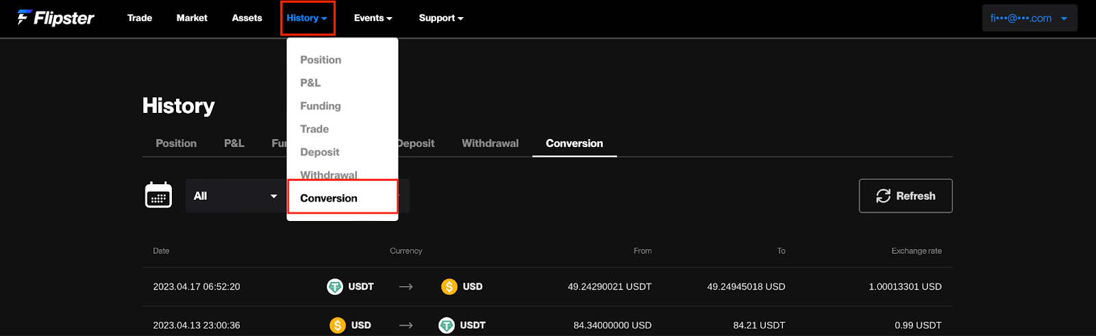 Transaction Confirmations – Flipster